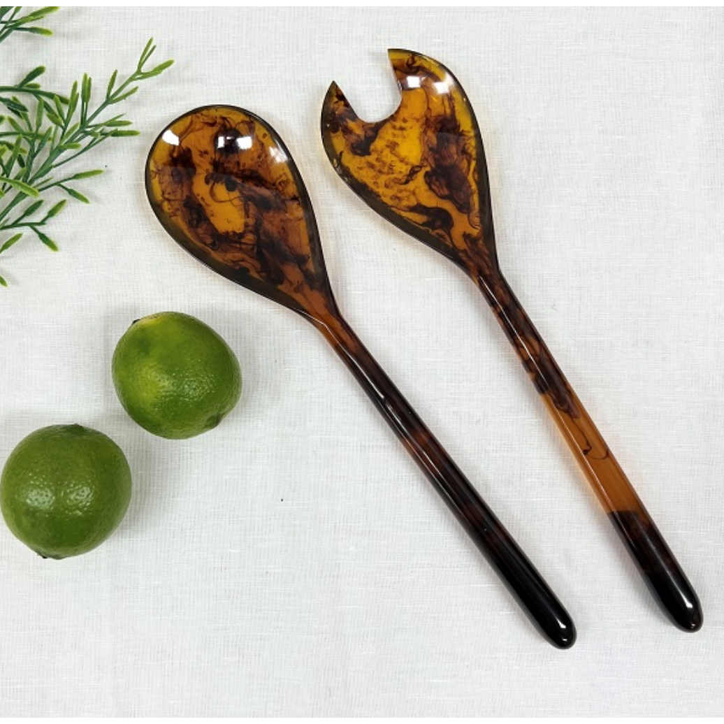 Resin Salad Servers Tortoise Shell – Accoutrement